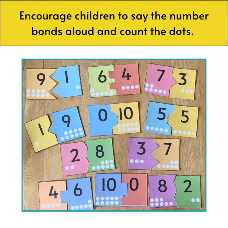 Hands on Math Activity Kindergarten Prek Number Bonds to 10 Jigsaw - Etsy