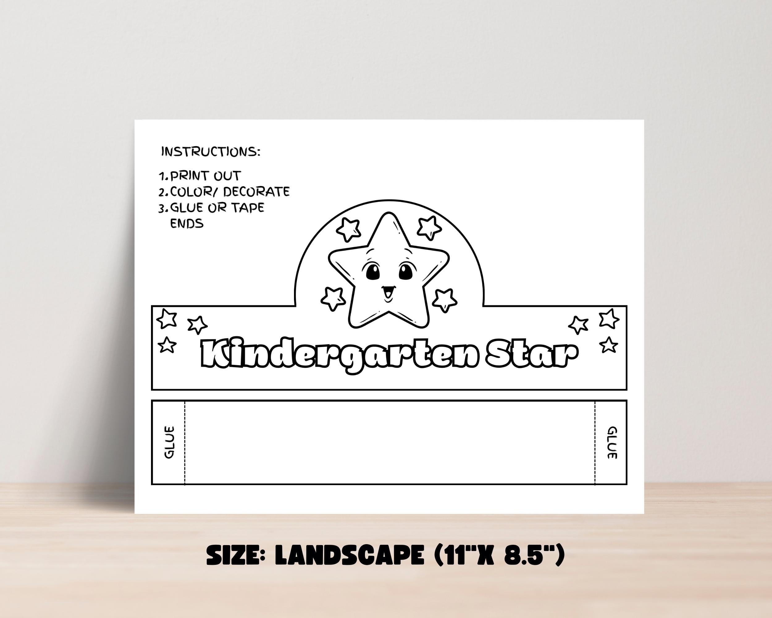 Kindergarten Paper Crown, Coloring Paper Crown, Kindergarten Star Crown ...