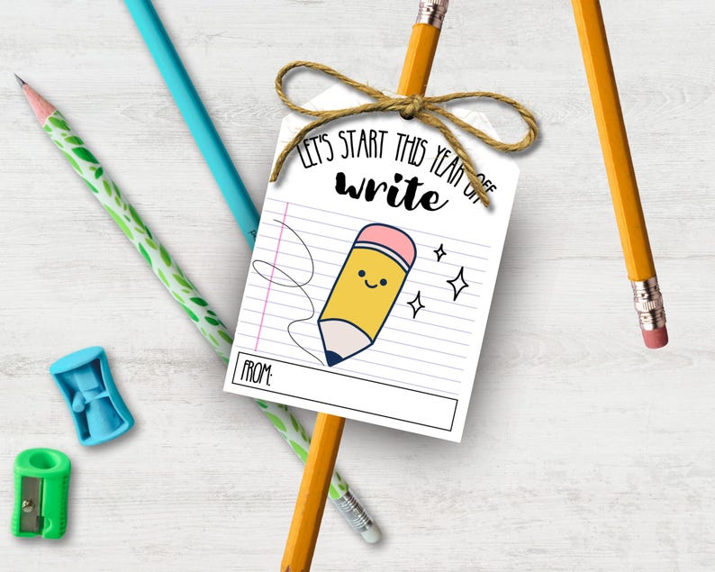 Pencil Holder Gift Tag, Back to School Gift From Teachers to Kids ...