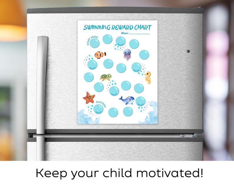 Swimming Reward Chart, Swimming Lesson Sticker Chart, Kids Reward Chart ...