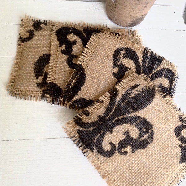 Burlap Coasters - Etsy
