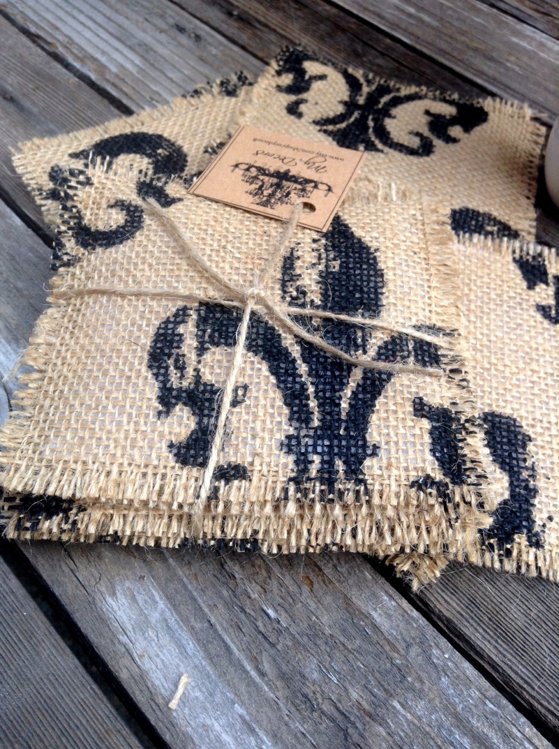Fleur De Lis Coasters Burlap Coasters Coasters Set of 4 - Etsy