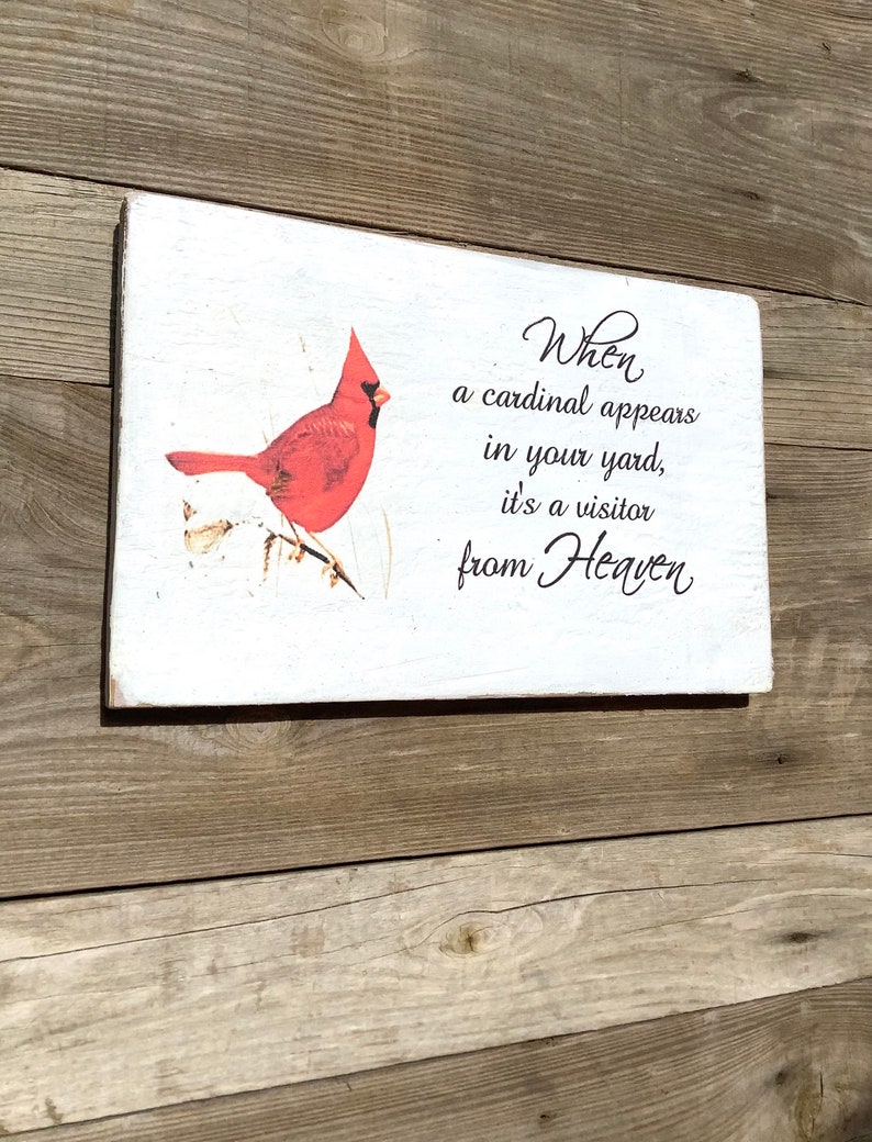 When a Cardinal Appears in Your Yard Rustic Wood Sign 9x6 | Etsy
