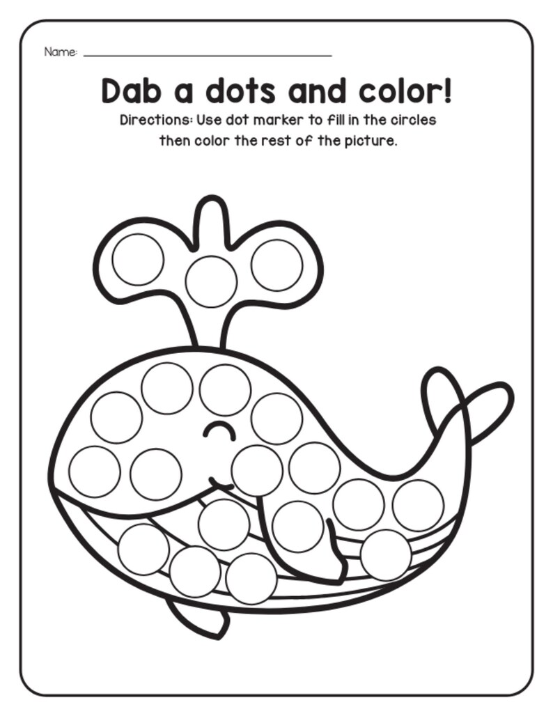 A - Z Dot Worksheet for Kids PDF Printable - Etsy