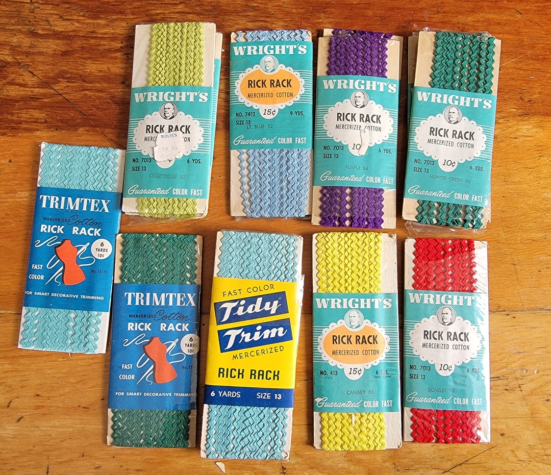 Vintage Cotton Rick Rack Trim 6 Yards Size 13 Tidy Trim, Wright's ...