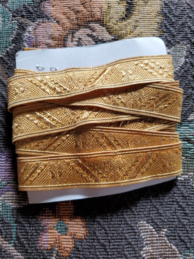 Metallic Gold Liturgical Vestment Trim Jacquard 3/4 Wide Gold Lame ...