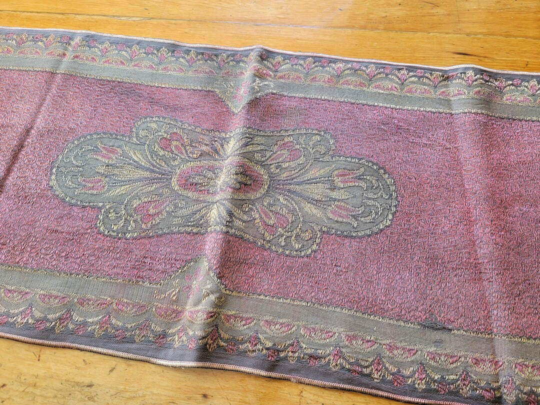 Vintage 1930's Belgium Runner Jacquard Brocade 68" Long, Velvet Back - Etsy