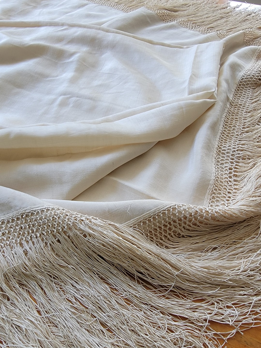 Antique Silk Shawl, Pre-civil War Shawl, 19th Century, Long Fringe ...