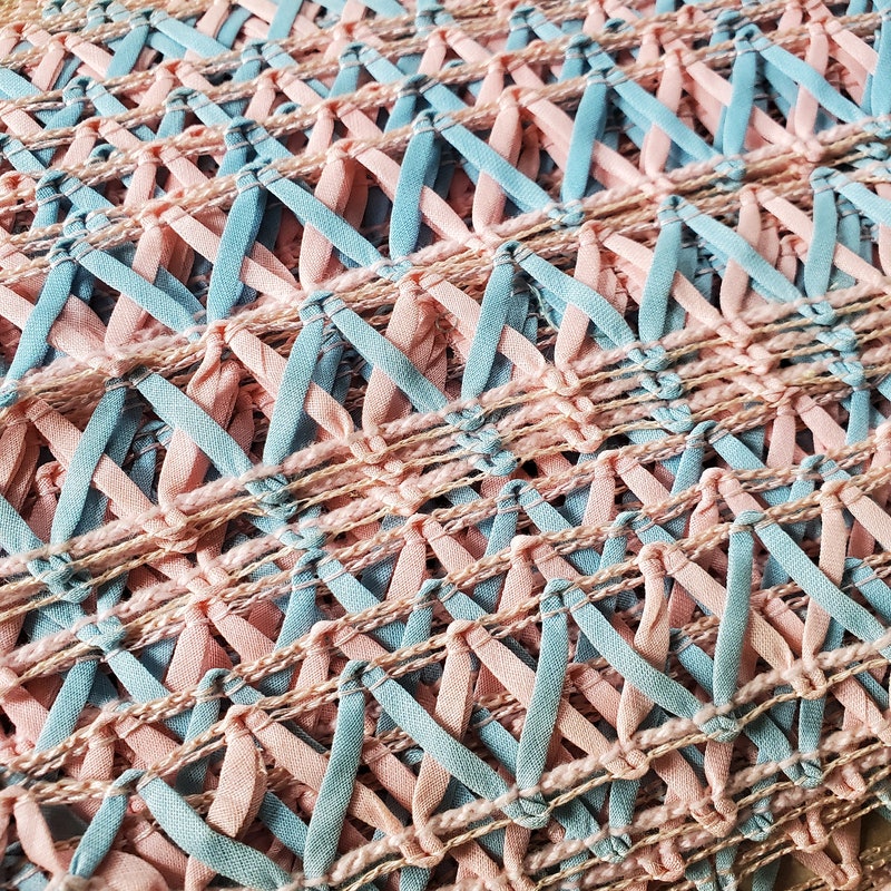 Blue Lattice Fabric - Etsy