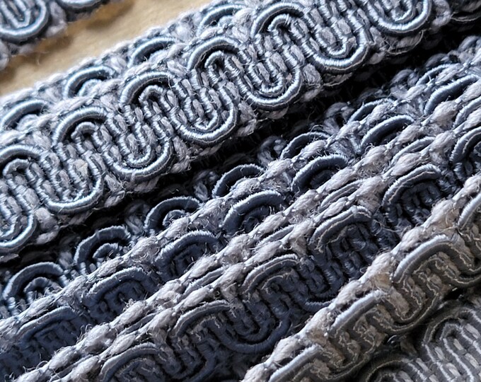 Vintage Conso Scroll Grimp Trim P7 Gray Blue Upholstery Cord Trim 17 ...