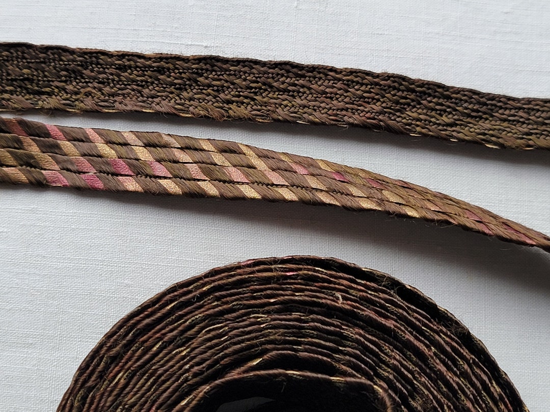 Vintage French Rayon 4 Row Braid Trim 4.25 Yards Brown Pink Gold 5/8 ...