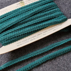 Vintage French Gimp Trim Hunter Green Brushed Cotton Upholstery Braided ...