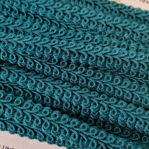 Vintage French Gimp Trim Hunter Green Brushed Cotton Upholstery Braided ...