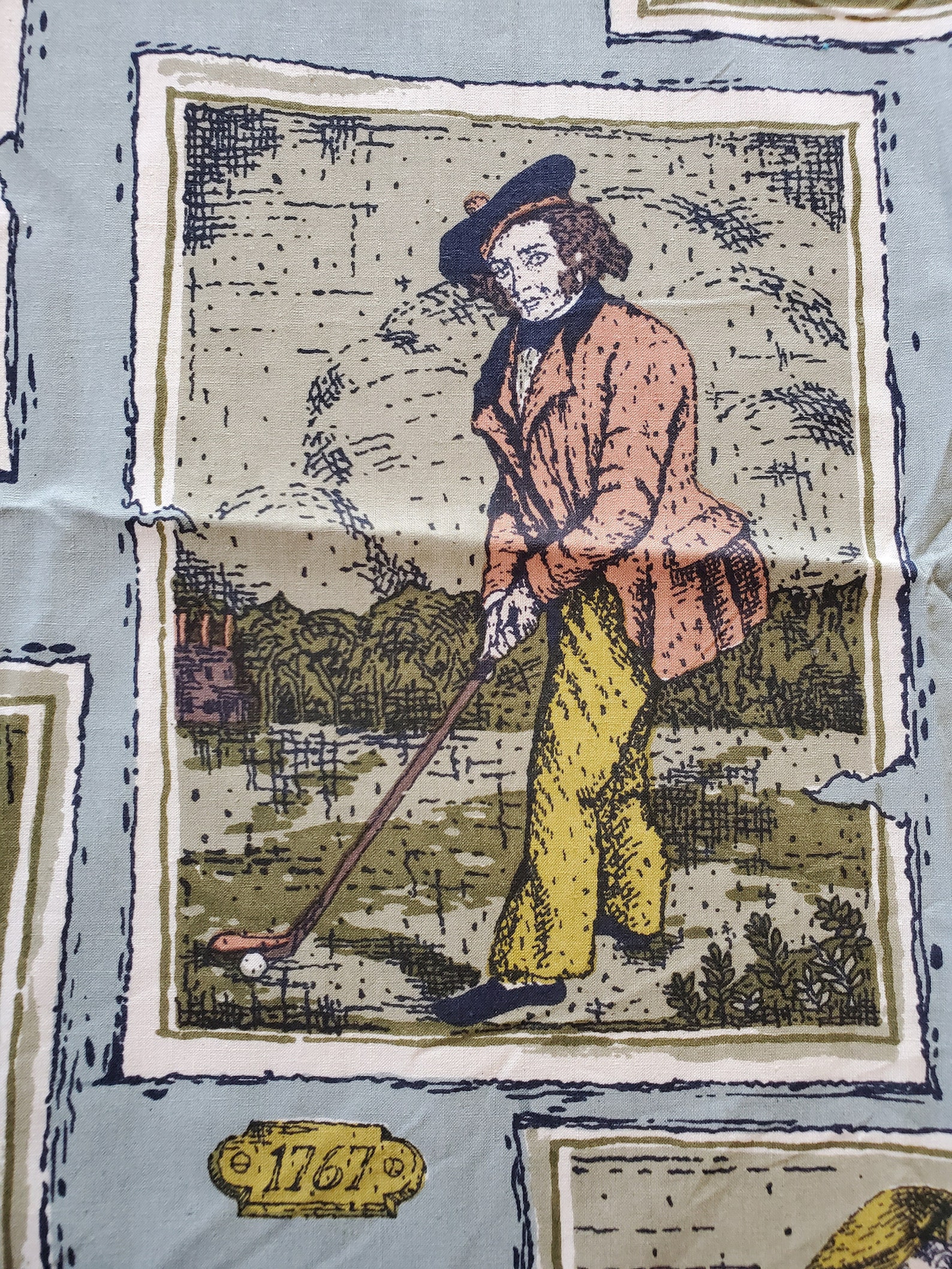 Vintage GREEFF Fabric for Men Only Golf Cotton 2.4 Yards - Etsy