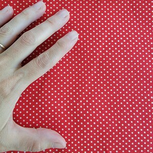 Vintage Tiny Polka Dot Print Fabric, Red With White Polka Dots, 42x28 ...