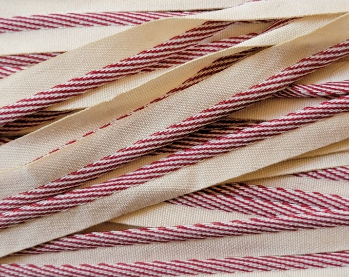 Vintage Lip Trim, Red and White Lip Cord Piping With Tape Trim 1 1/4 ...