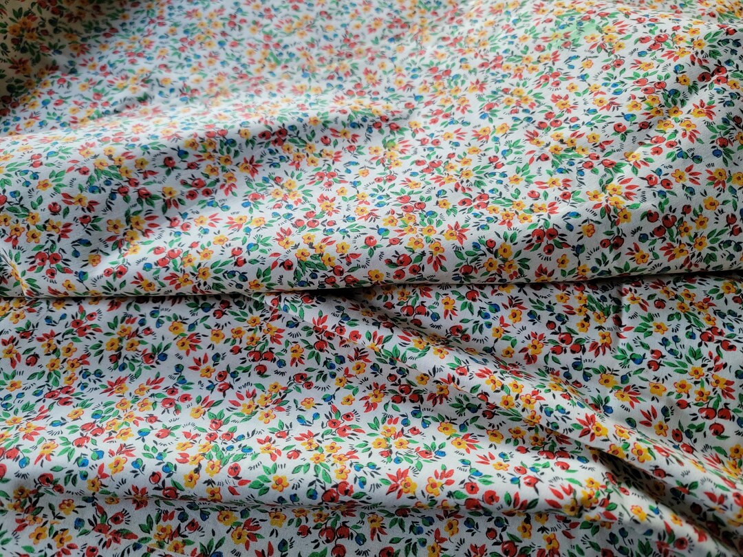 Vintage Tiny Print Floral Cotton Fabric: BTY - Etsy