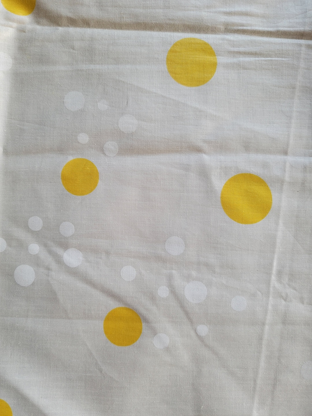 Vintage Yellow White Polka Dot Cotton Print Fabric Disappearing Dots - Etsy