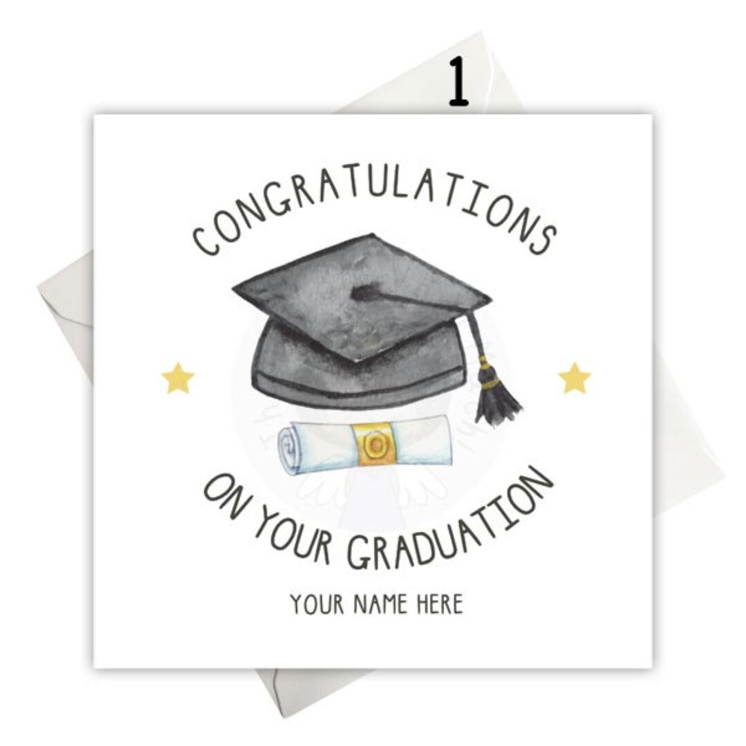 Personalised Graduation Black Card for Him, Personalised Graduation ...