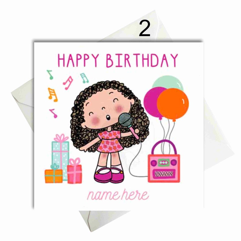 Birthday Card for Children Girl Singers Black Children - Etsy