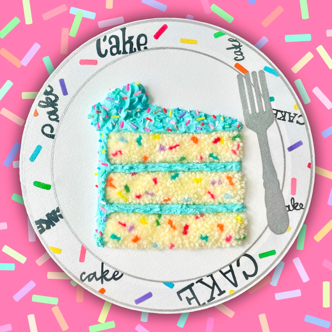 Mixed Media Food Art Wall Art Slice of Confetti Sprinkle Cake Punch ...