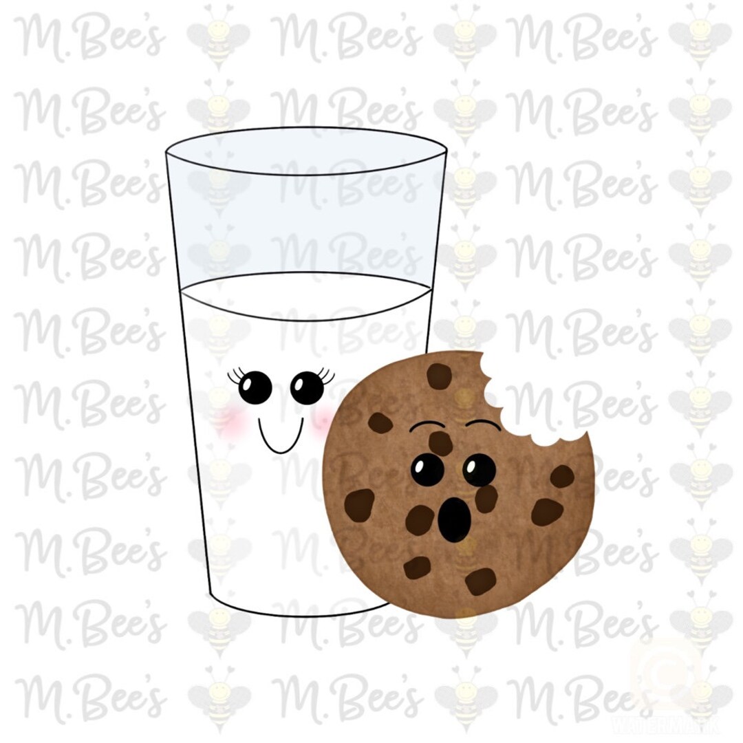 Valentine Milk & Cookies Cookie Cutter Valentines Day We Go Together ...