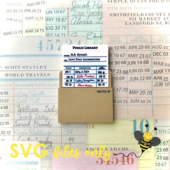 SVG File Kit Library Card Layered Acrylic Brooch Laser Cutter - Etsy