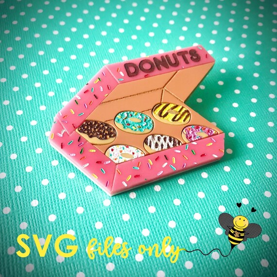 SVG File Kit Box of Donuts Layered Acrylic Brooch Laser Cutter - Etsy