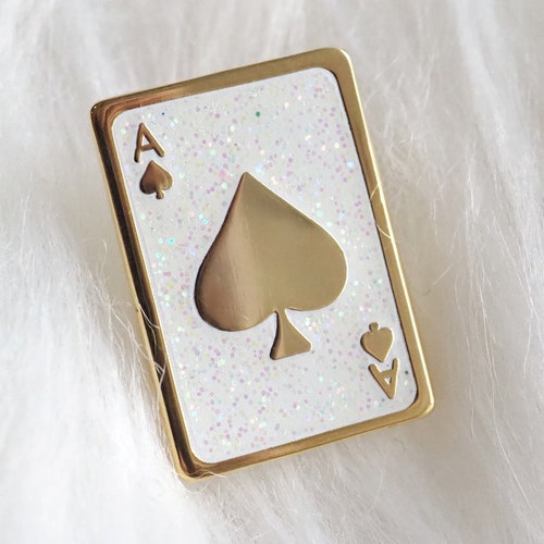 Ace of Spades Golden Playing Card Gold Soft Enamel Pin Bee - Etsy