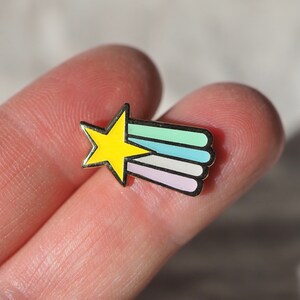 Lapel Pin - Rainbow Shooting Star - Glow in the Dark - Enamel Pin - Etsy