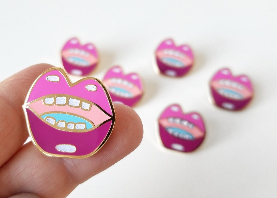 Lapel Pin Hot Lips Jawbreaker Purple Enamel Pin - Etsy