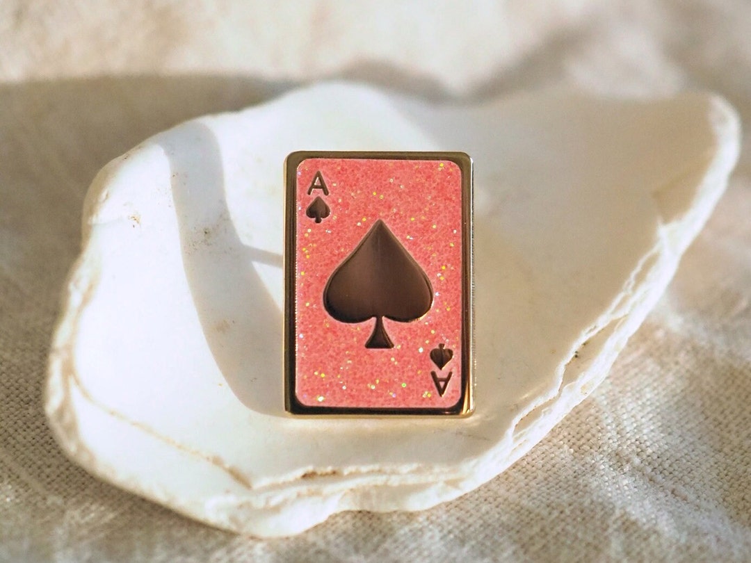 Lapel Pin - Ace of Spades - Pink Sparkle Enamel Pin - Etsy