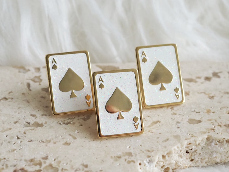 Lapel Pin - Ace of Spades - Pink Sparkle Enamel Pin - Etsy