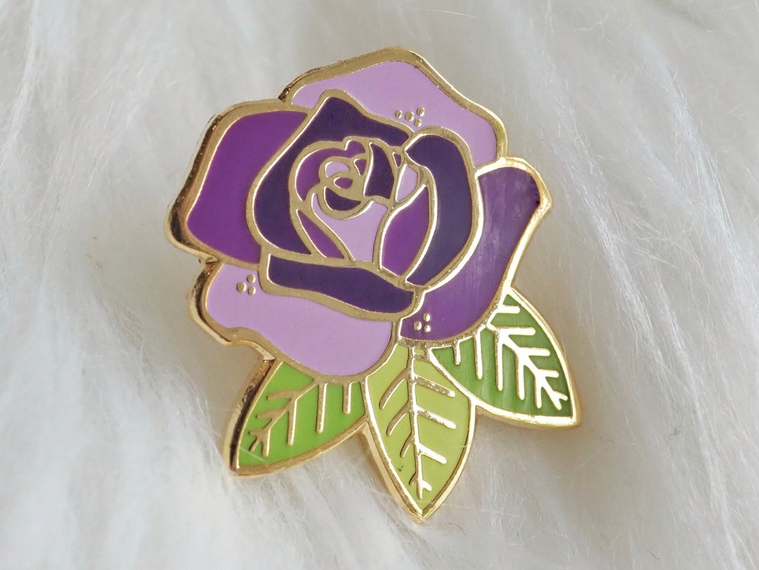 Lapel Pin - Purple Rose - Enamel Pin - Pinback Button - Etsy