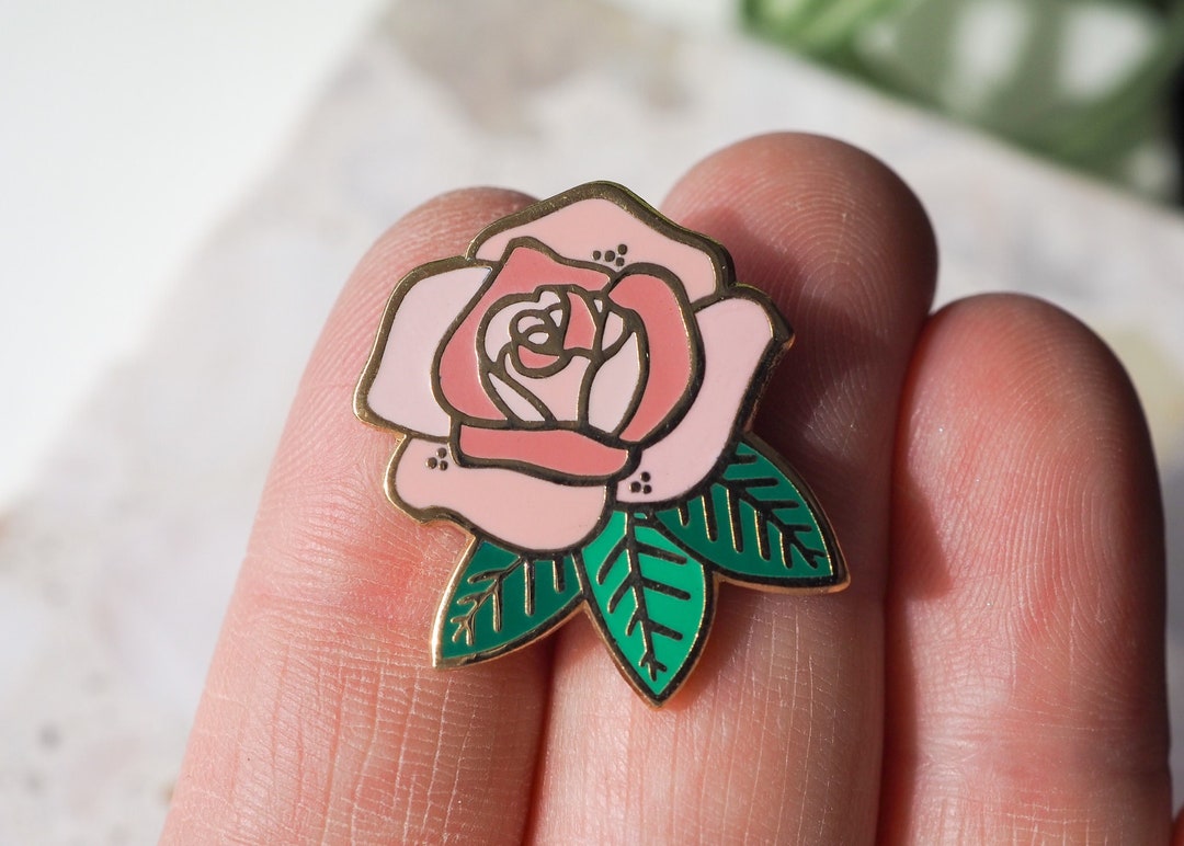 Lapel Pin - Pale Pink Dusty Rose - Enamel Pin - Pinback Button - Etsy