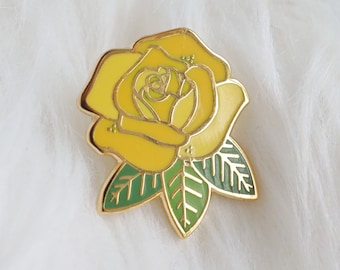 Yellow Rose Pin - Etsy