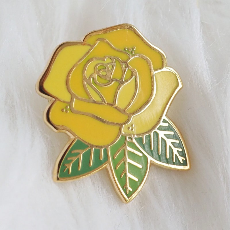 Yellow Rose Pin - Etsy