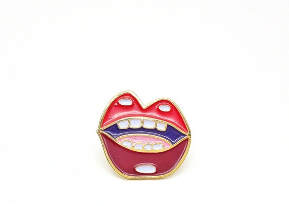 Lapel Pin Hot Lips Enamel Pin Pinback Button - Etsy