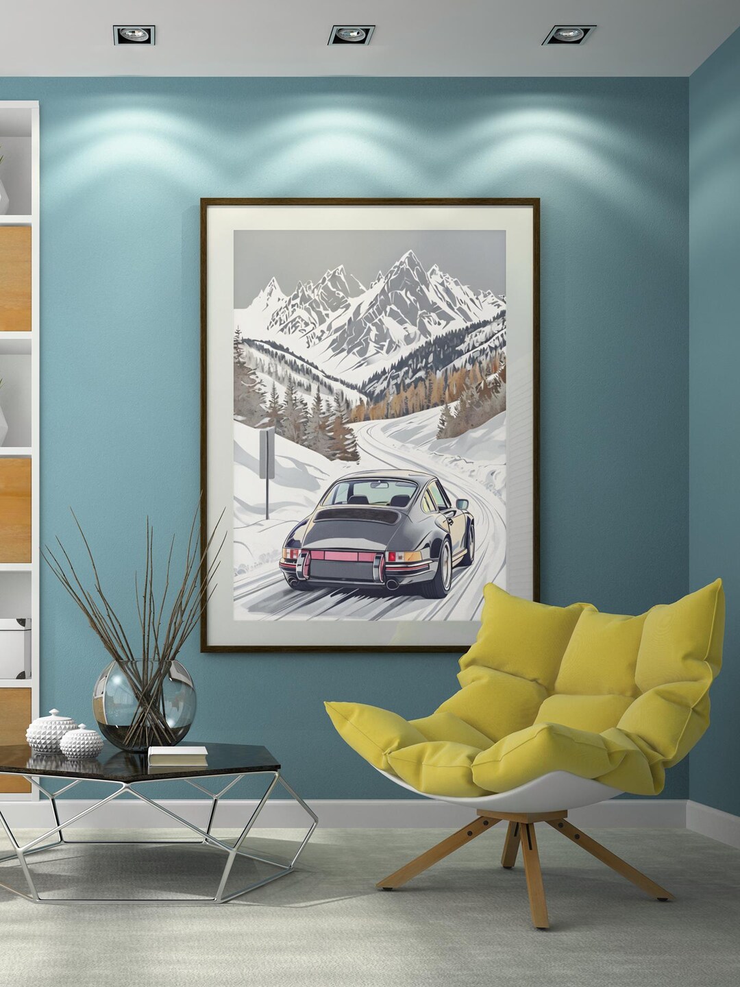 Porsche Retro Alpine Poster Digital Download - Etsy