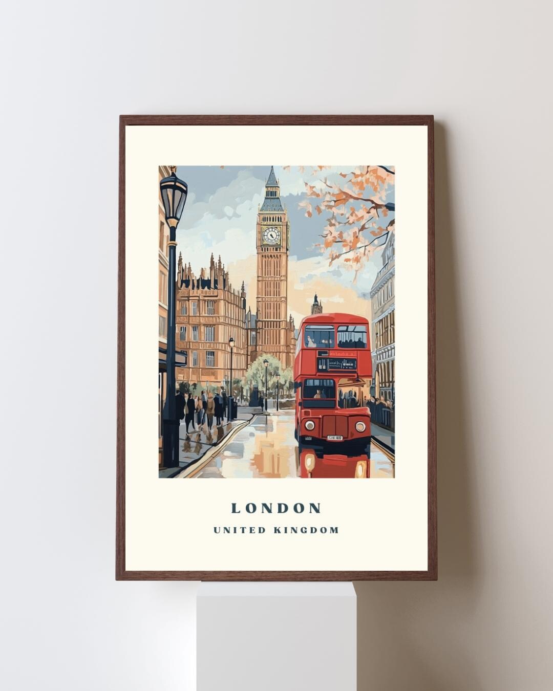 London Wall Art – Big Ben & Red Bus Print, UK Travel Poster, British ...