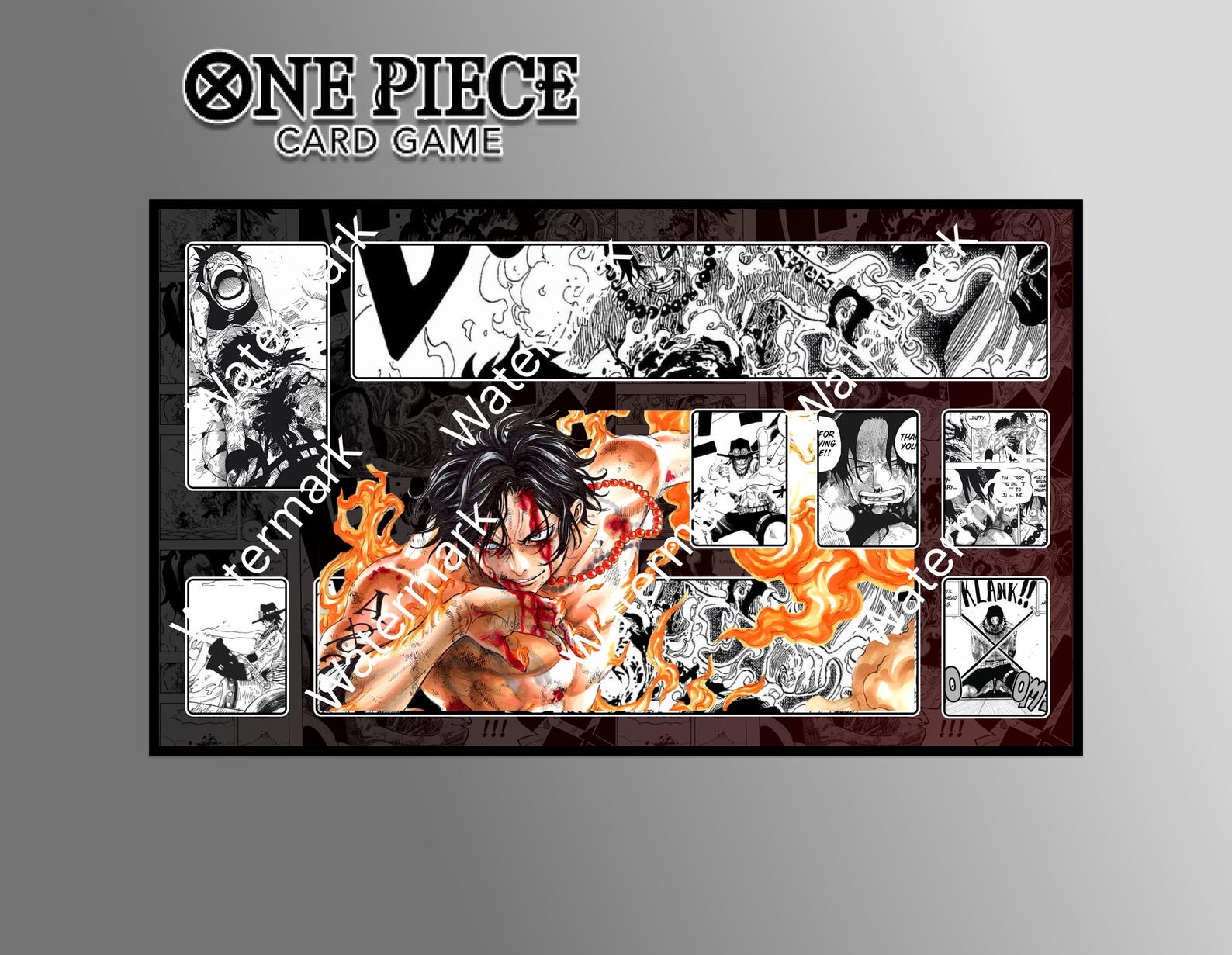DIGITAL DESIGN Playmat Manga Ace - With Zones Playmat Game Mat TCG One ...