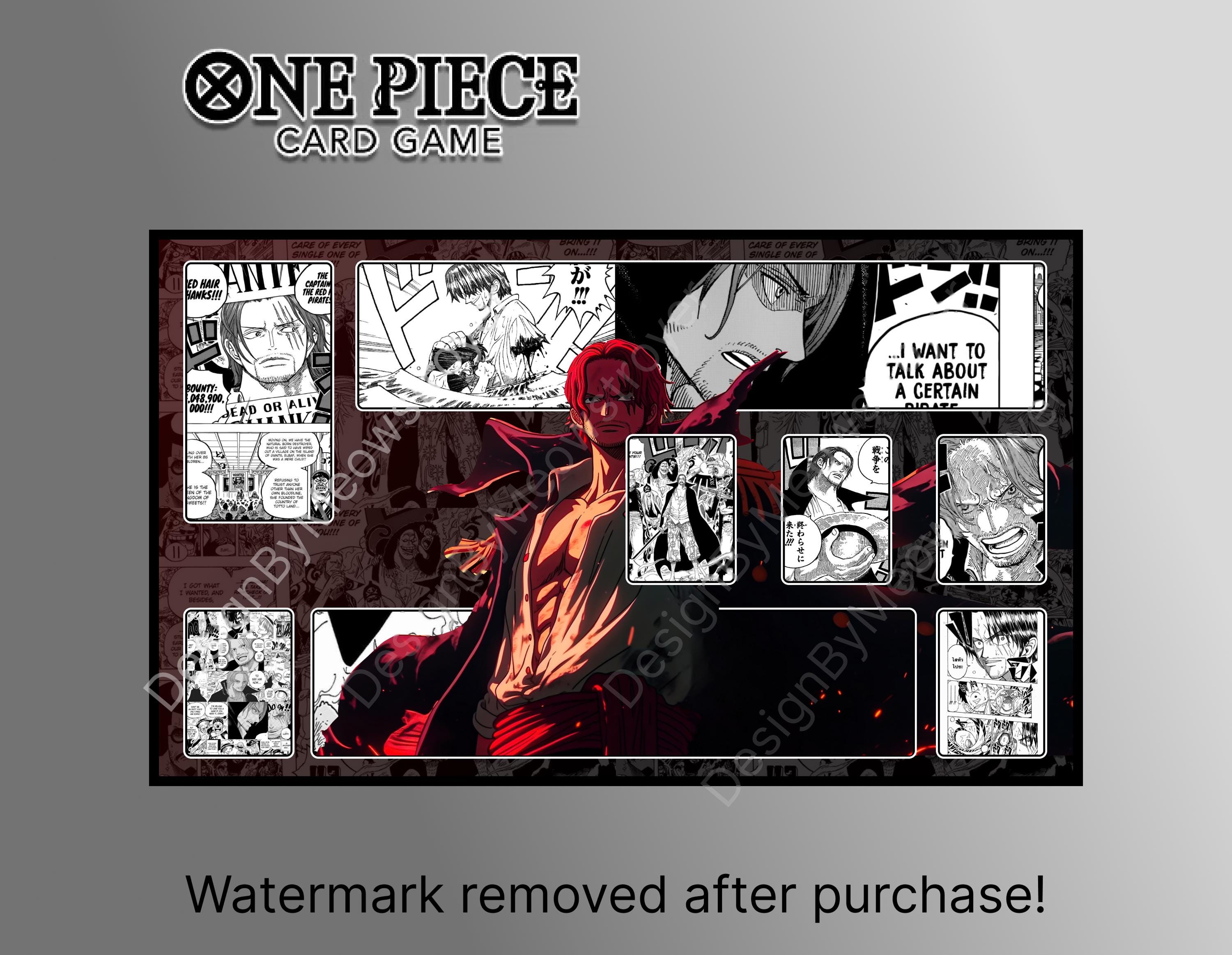DIGITAL DESIGN Red Manga Shanks Playmat With Zones Optcg Op One Piece ...