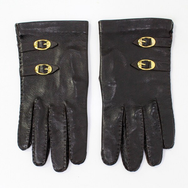 Leather Gloves With Buckles - Etsy