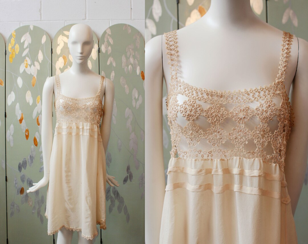 1920s Crochet Silk Step, Crochet Bust and Straps, Antique Flapper ...