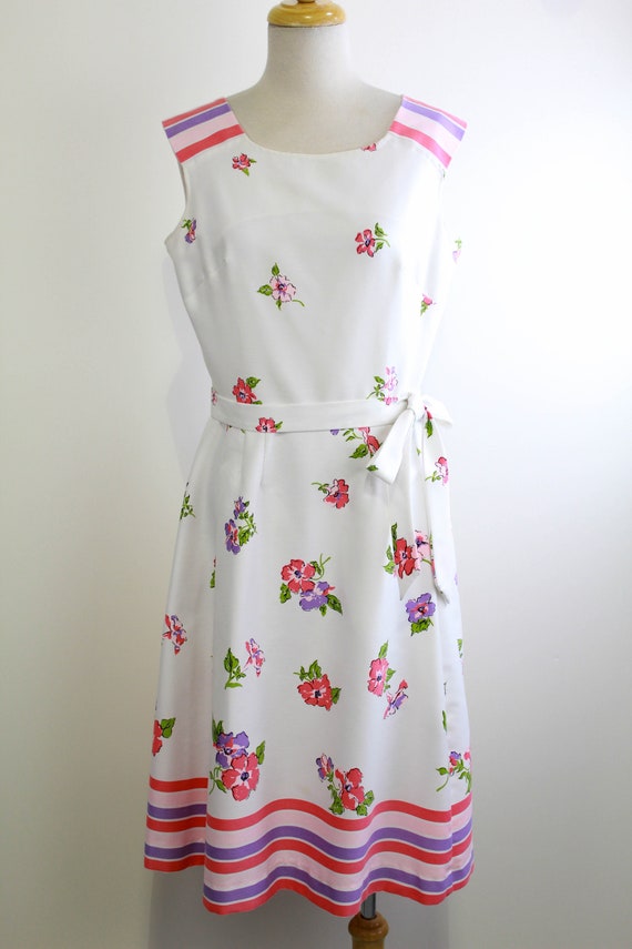 1960s Floral Dress, Small, Vintage 60s Floral Print D… - Gem