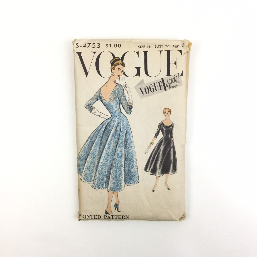 1950s Dress Sewing Pattern Vogue Special Design S-4753 Evening - Etsy
