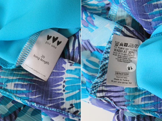 Early 2000s Blue Tie Dye Circle Pattern Wedding Guest… - Gem