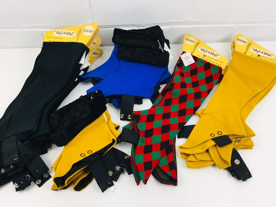 Vintage 60's Spats, 8", Yellow Gold Stretch Nylon Spa… - Gem