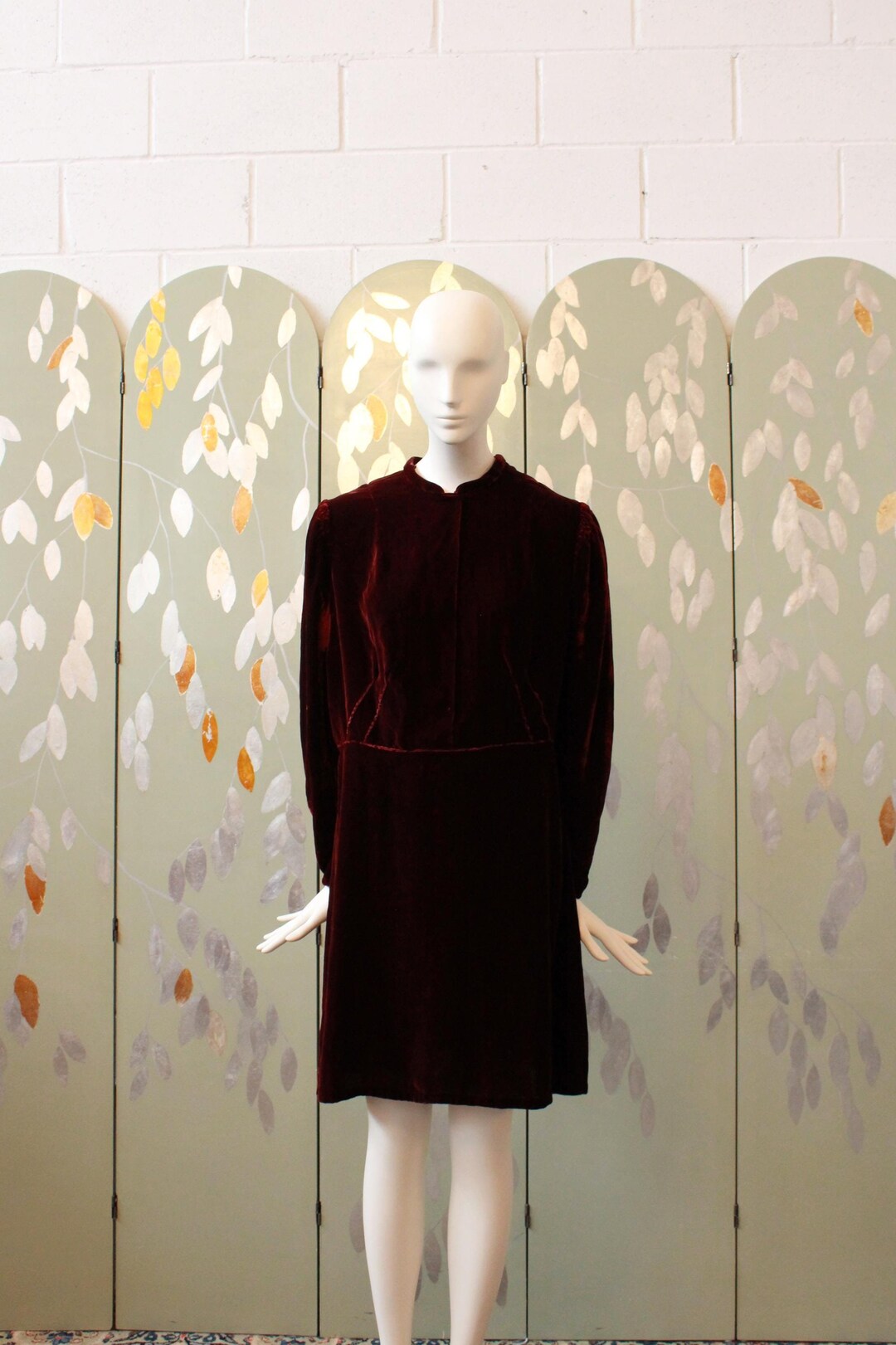 Late 1930-early 1940s Deep Red Maroon Velvet Dress, L-XL - Etsy
