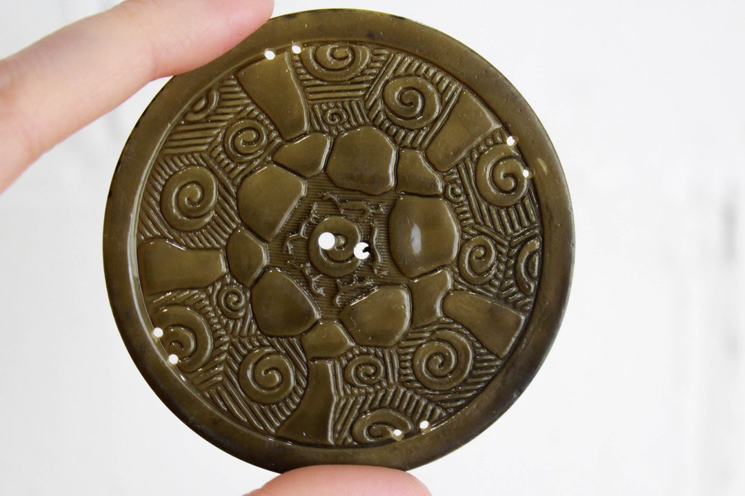 1920s Art Deco Carved Button, 2 7/8 Inch, Decorative Antique Early ...